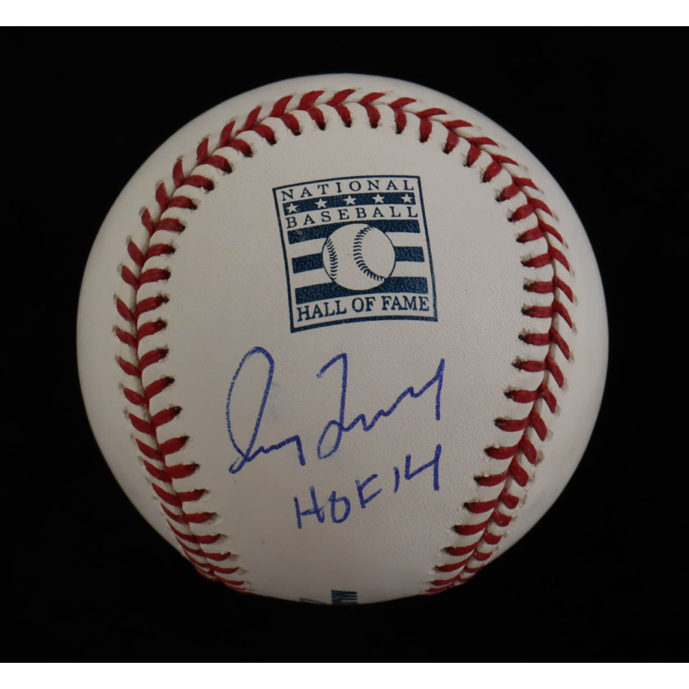 Greg Maddux Signed OML Hall of Fame Logo Baseball Inscribed "HOF 14 ...