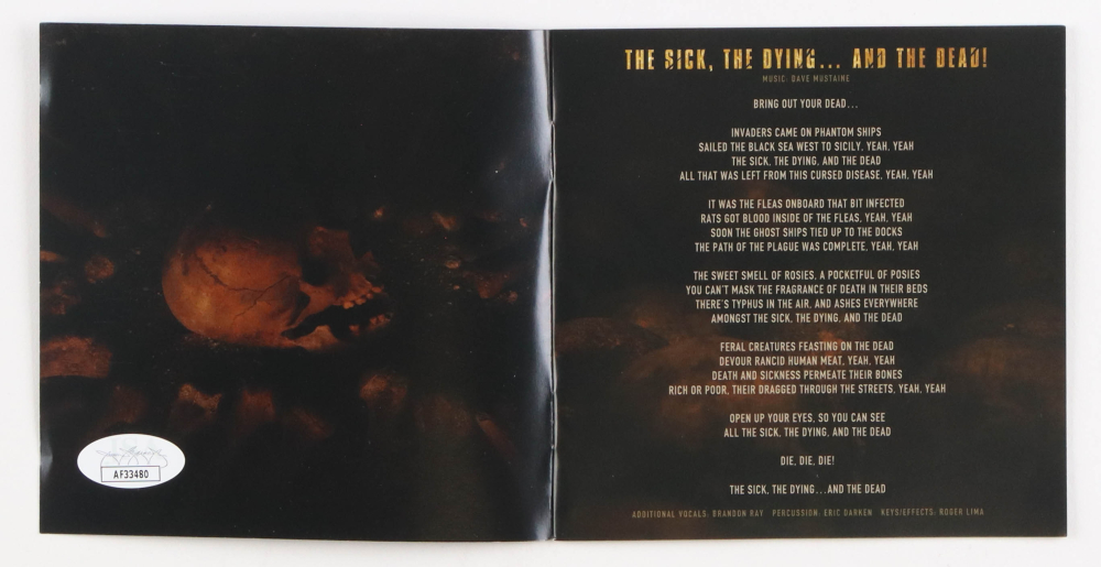 Dave Mustaine Signed "The Sick, The Dying, and the Dead!" CD Album ...