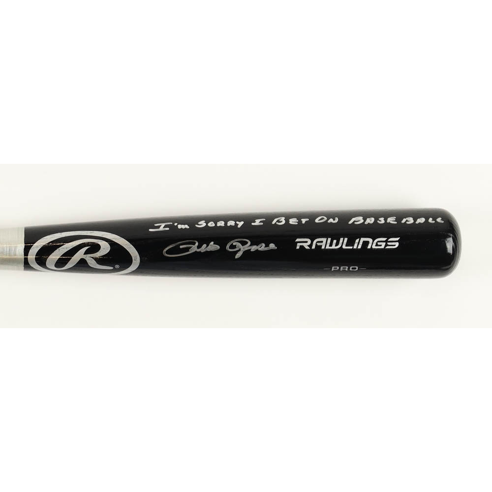 Pete Rose Signed Rawlings Pro Baseball Bat Inscribed "I'm Sorry I Bet ...