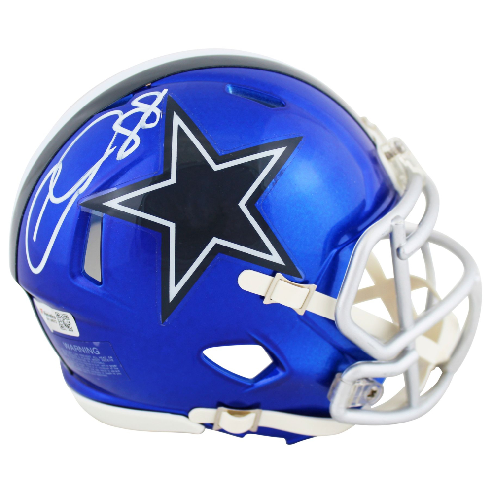 CeeDee Lamb Signed Cowboys Flash Alternate Speed Mini Helmet (Fanatics ...