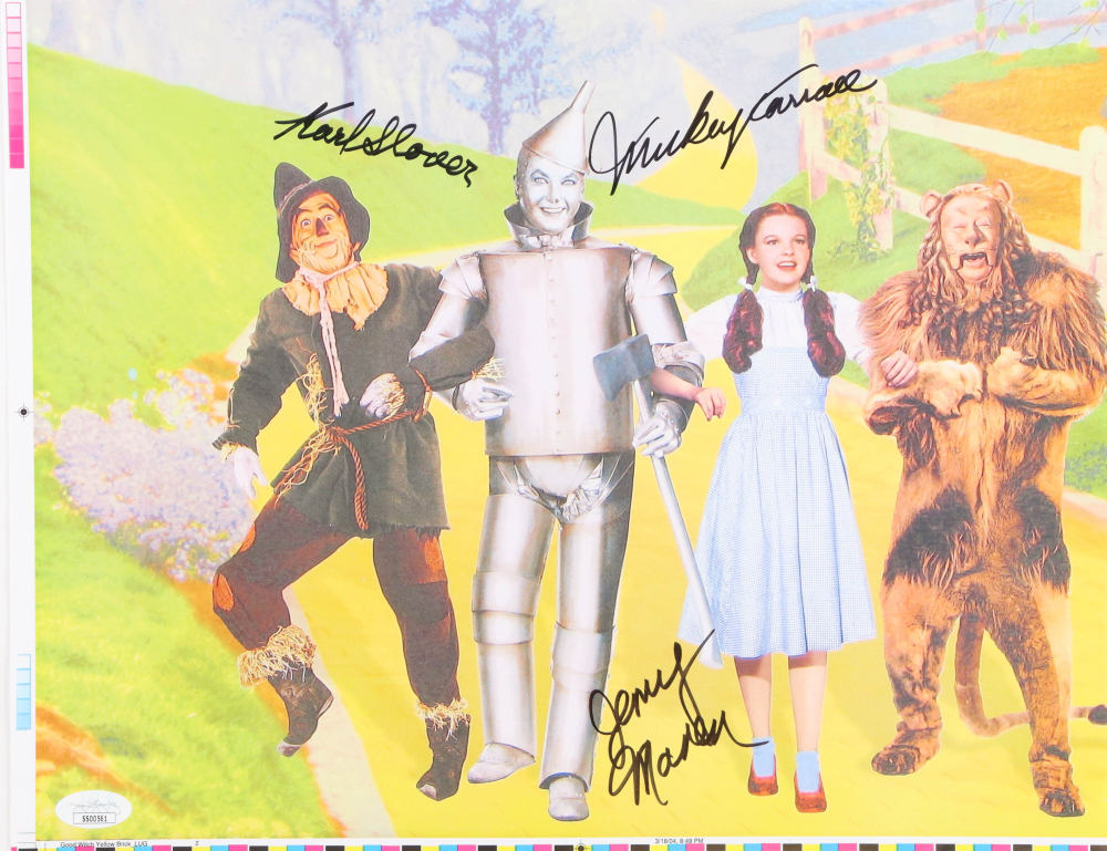 Mickey Carroll, Jerry Maren, & Karl Slover Signed "The Wizard of Oz ...