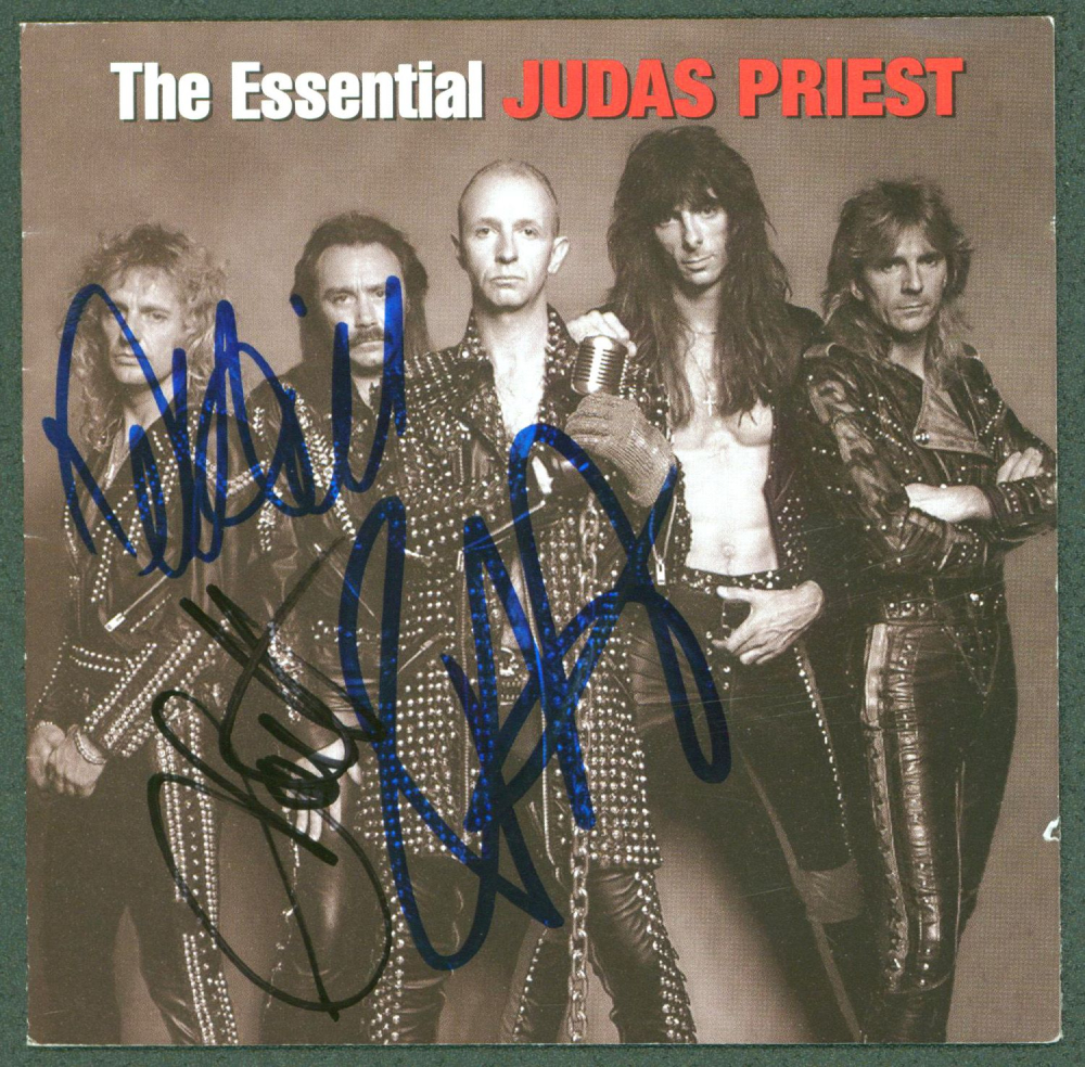 Rob Halford, Scott Travis, & Ian Hill Signed "The Essential Judas ...
