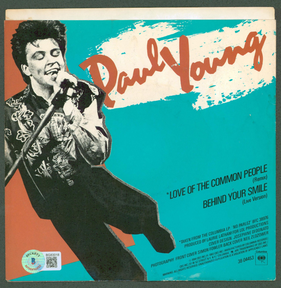Paul Young Signed "Love of the Common People" 45 RPM Album Cover ...