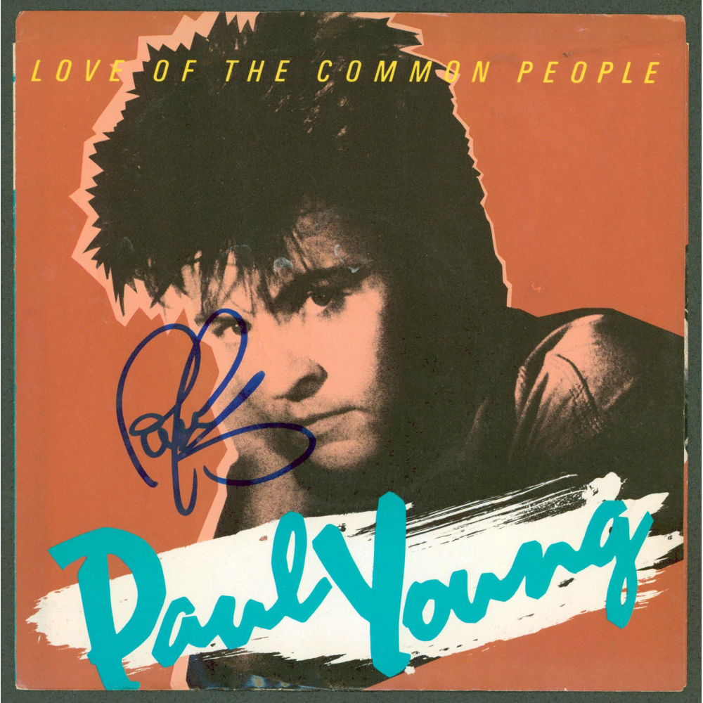 Paul Young Signed "Love of the Common People" 45 RPM Album Cover ...