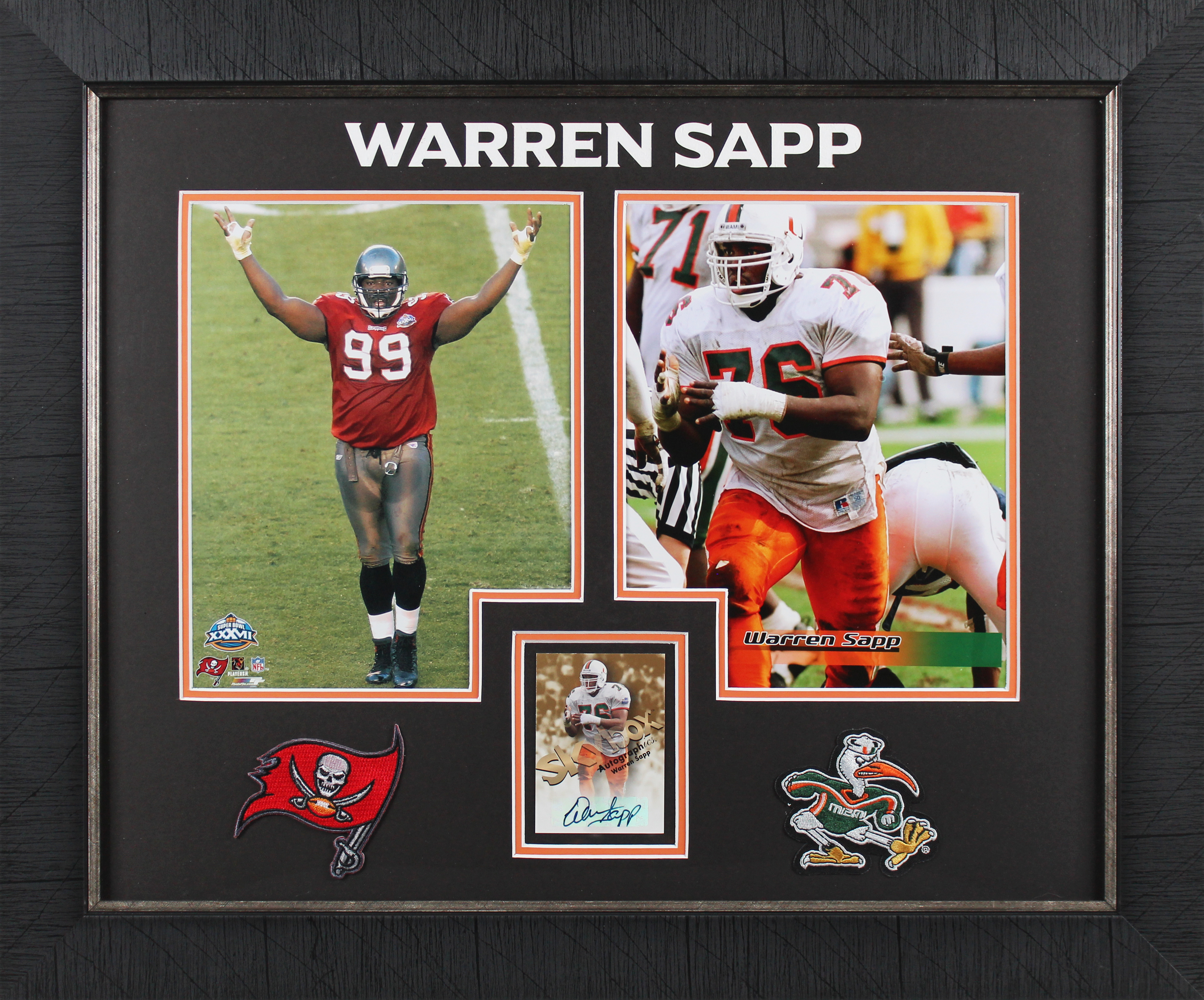 Warren Sapp Custom Framed 2012 Fleer Retro Autographics 1998 #98WS ...