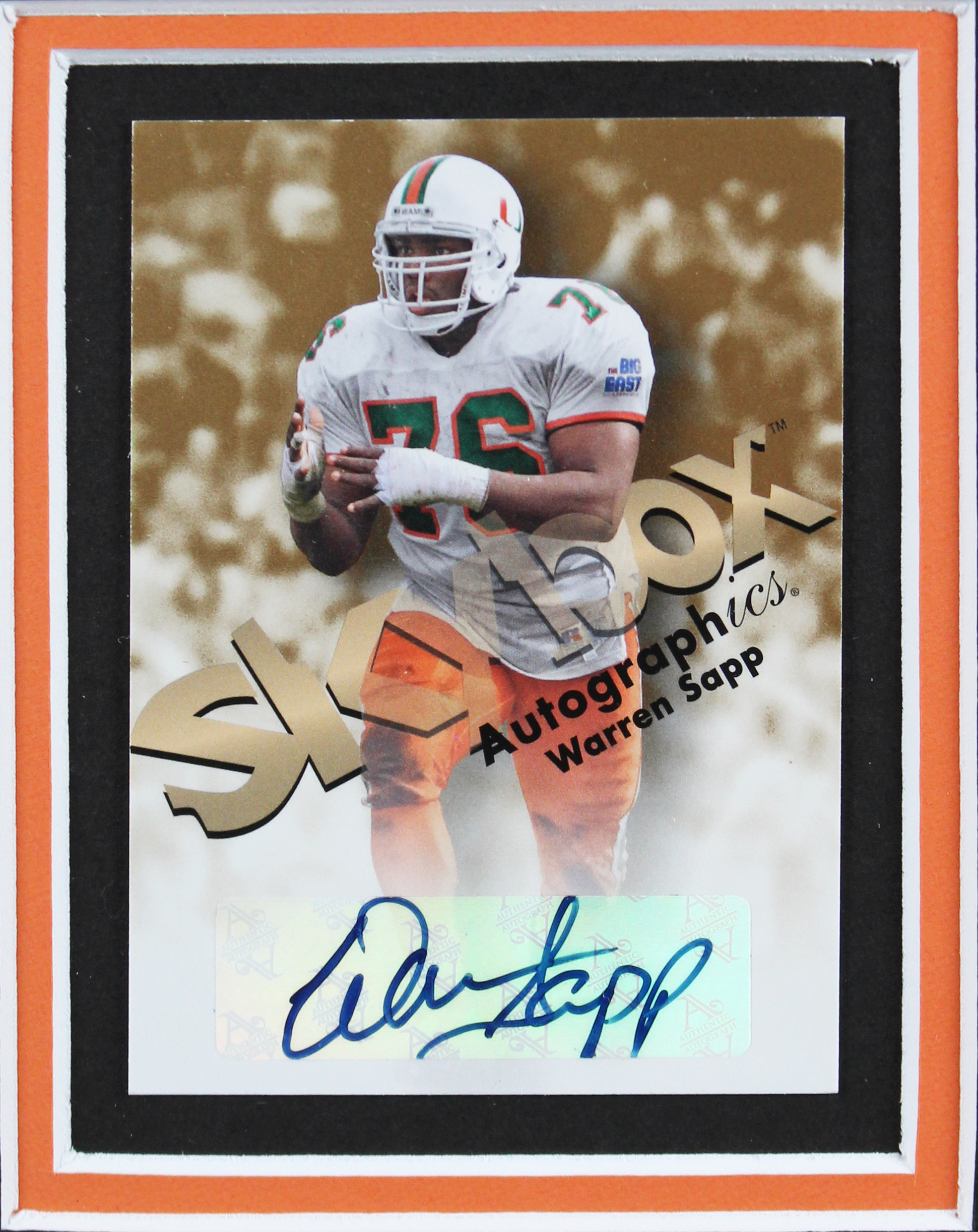 Warren Sapp Custom Framed 2012 Fleer Retro Autographics 1998 #98WS ...