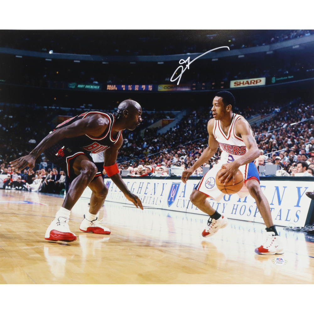 Allen Iverson Signed 76ers 16x20 Photo (PSA) | Pristine Auction