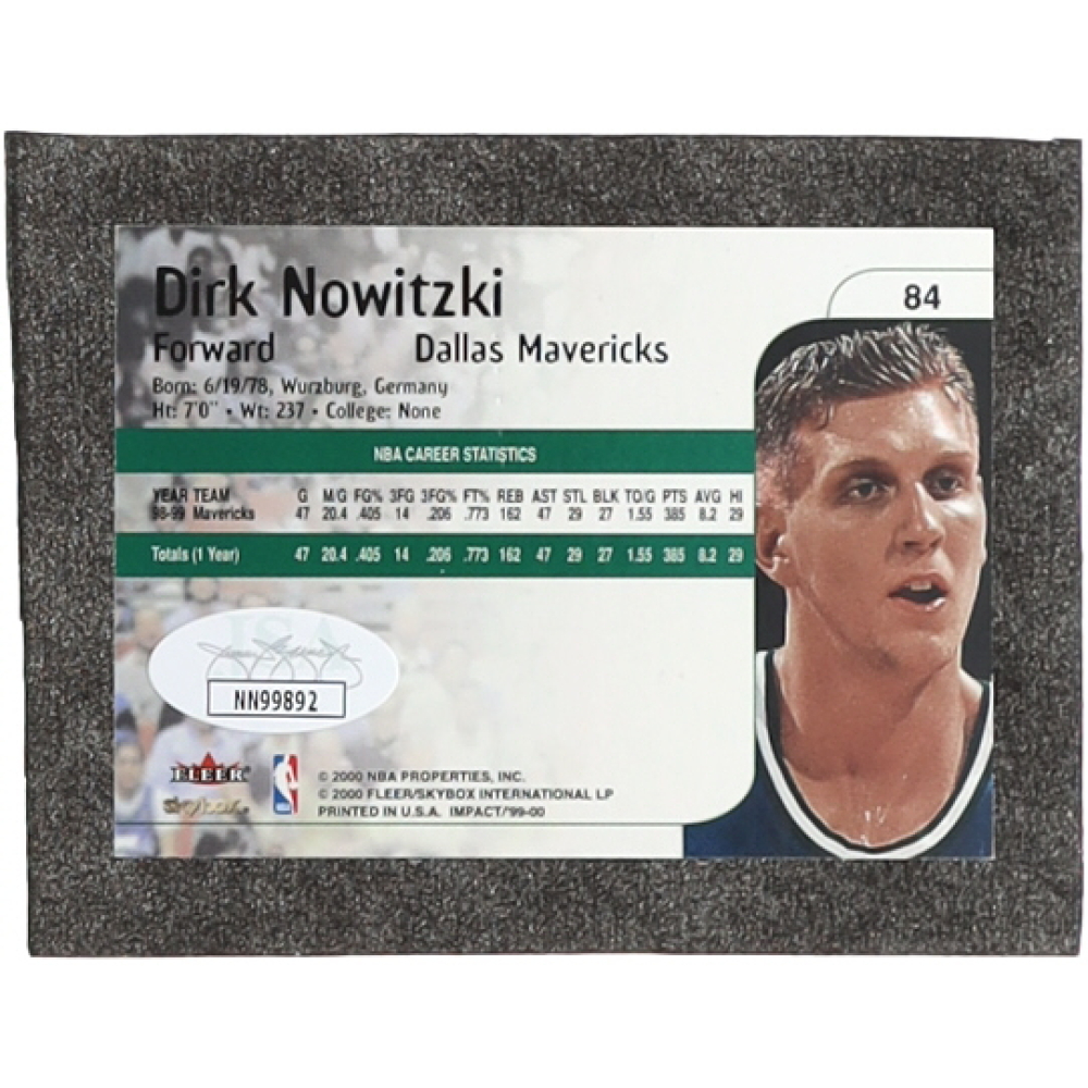 Dirk Nowitzki Signed 1999-00 SkyBox Impact #84 (JSA) | Pristine Auction