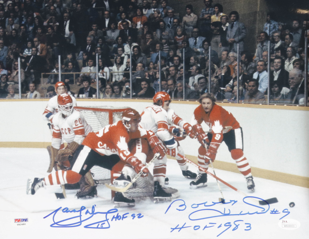 Bobby Hull & Marcel Dionne Signed Team Canada 11x14 Photo Inscribed ...