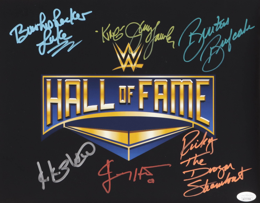 WWE Hall of Fame 11x14 Photo Signed by (6) with Jerry Lawler, Ricky ...