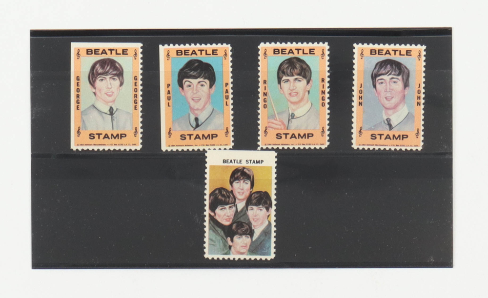 The Beatles Set of (5) Vintage 1962 Hallmark Stamps | Pristine Auction