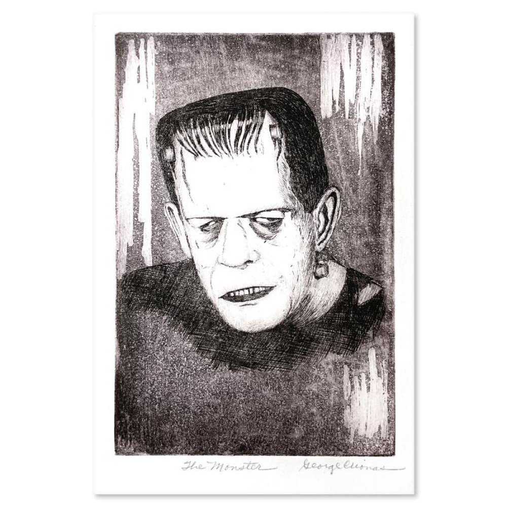 George Crionas Signed The Monster Black Numbered Le 10x14 Etching
