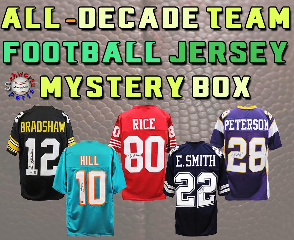 Schwartz Sports Football ALL-DECADE TEAM Signed Jersey Mystery Box ...