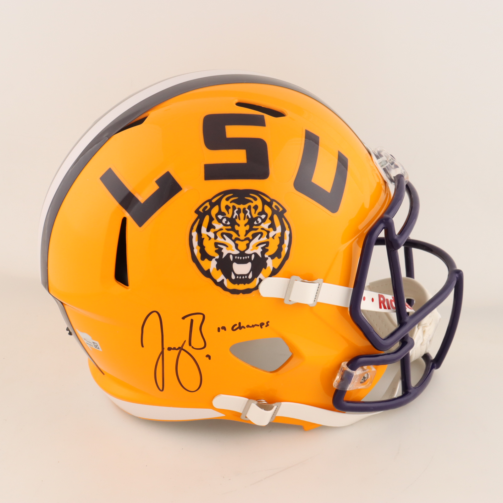Joe Burrow Signed LSU Tigers Full-Size Speed Helmet Inscribed "19 ...