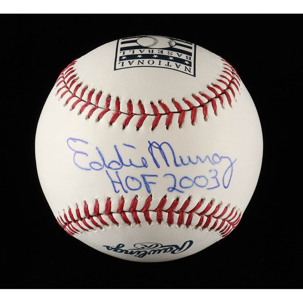 Eddie Murray Signed Hall of Fame Logo OML Baseball Inscribed "HOF 2003 ...