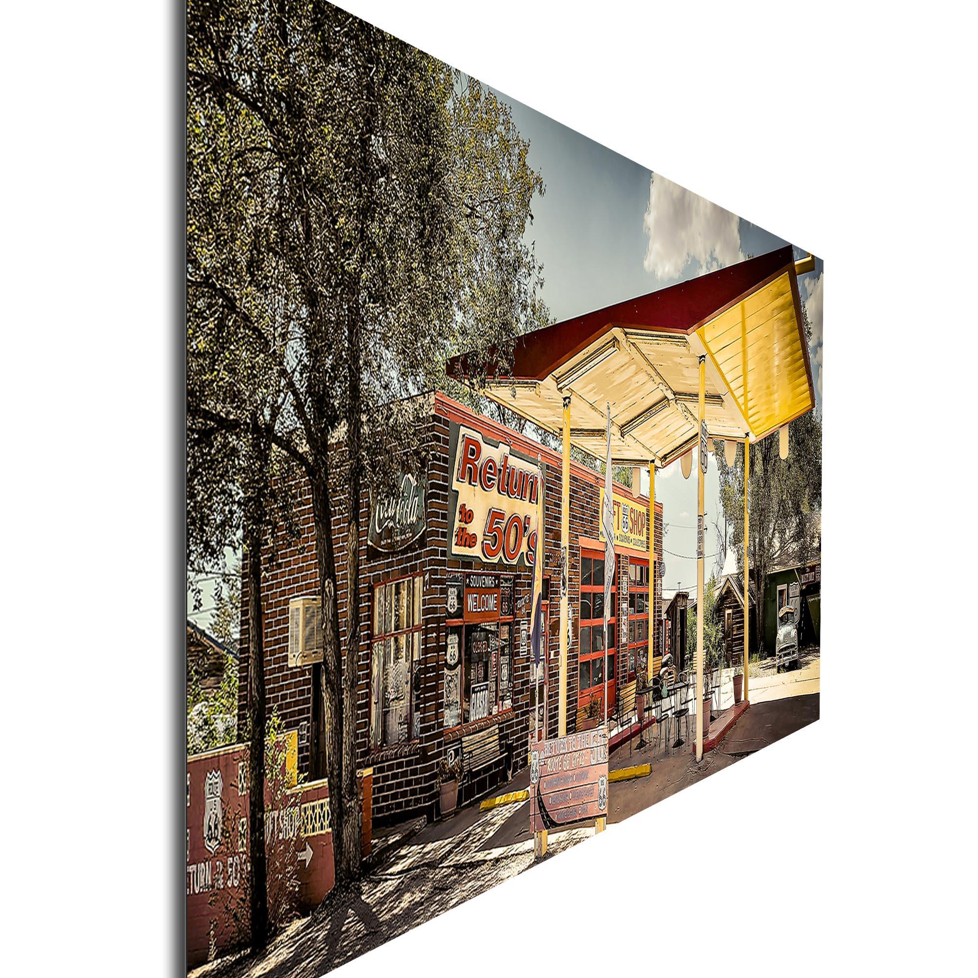 Adam Utz "Route 66 1950s" Giclee Print on Aluminum Composite Panel ...