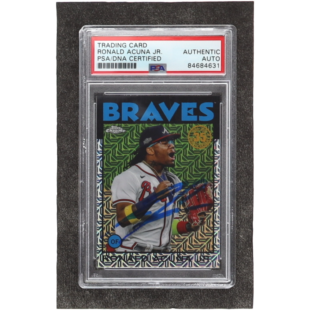Ronald Acuna Signed 2021 Topps Update '86 Topps Silver Pack #86C35 (PSA ...