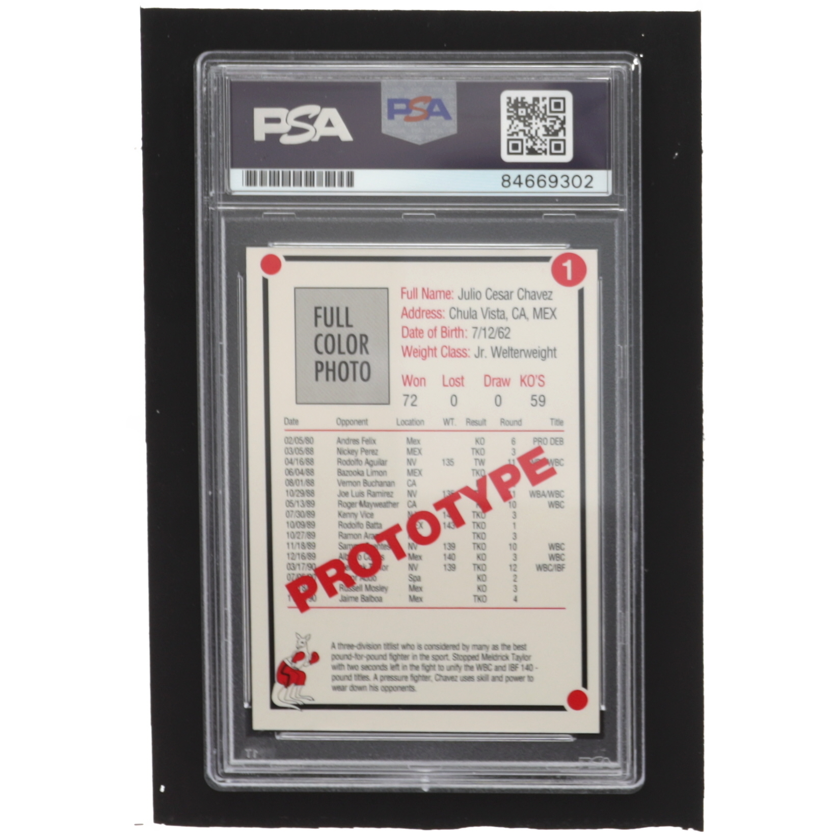 Julio Cesar Chavez Signed Trading Card (PSA) | Pristine Auction