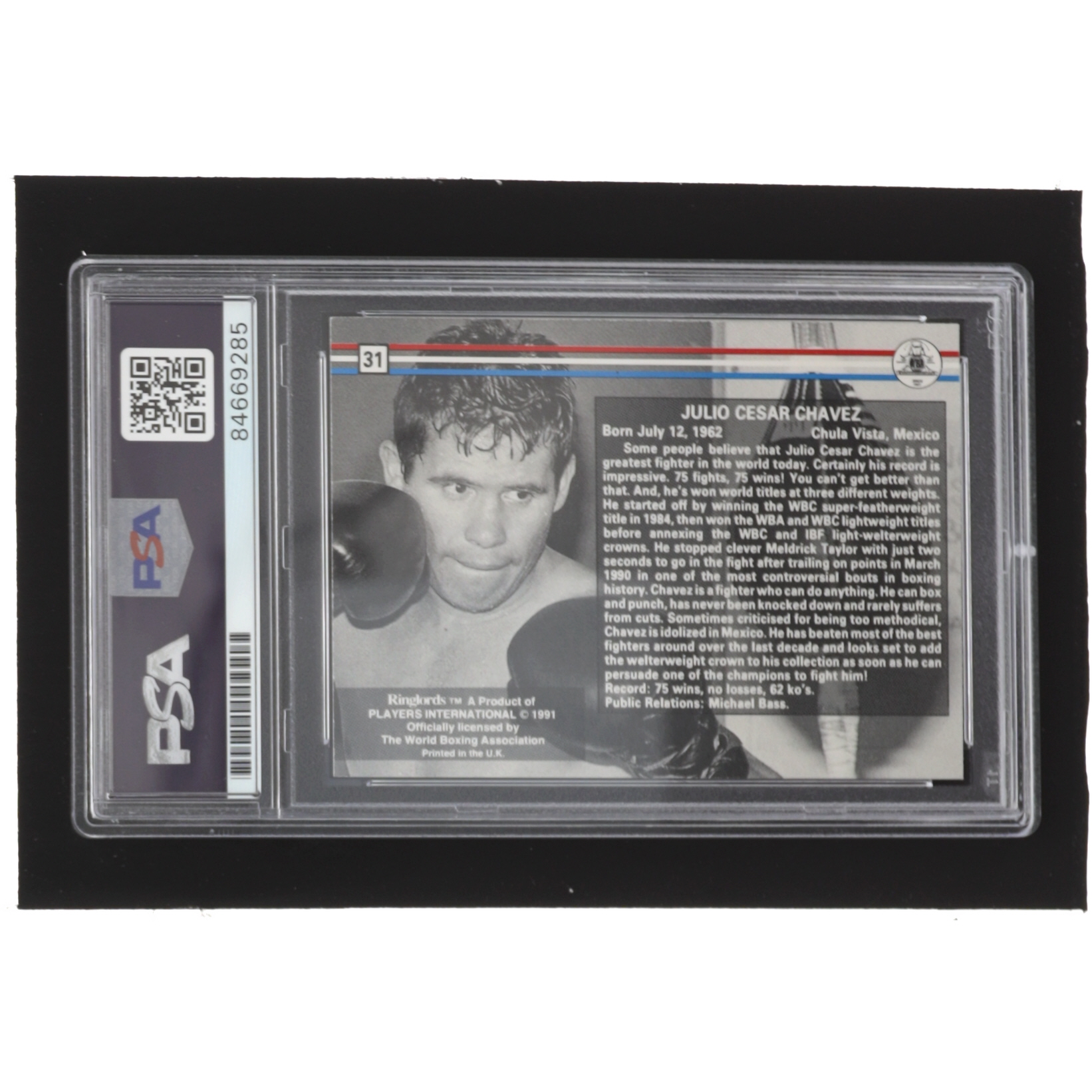Julio Cesar Chavez Signed 1991 Ringlords #31 (PSA) | Pristine Auction
