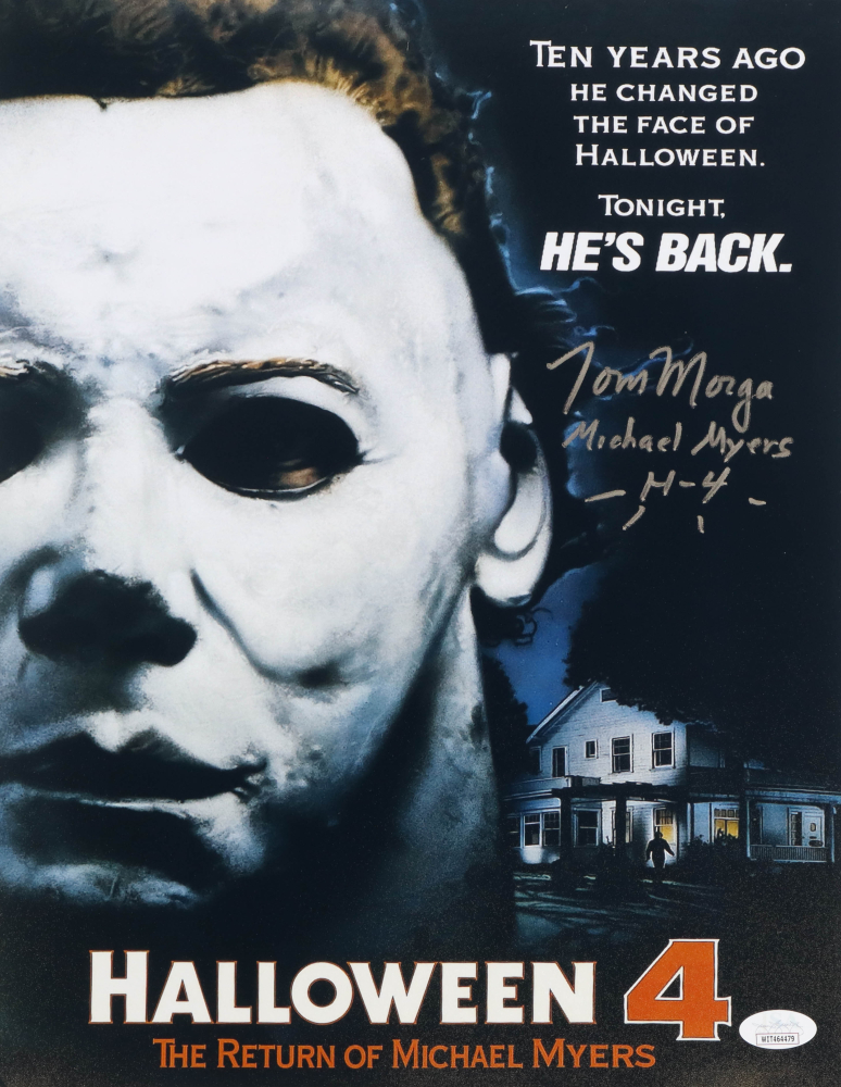 Tom Morga Signed "Halloween 4" 11x14 Photo Inscribed "Michael Myers H-4 ...