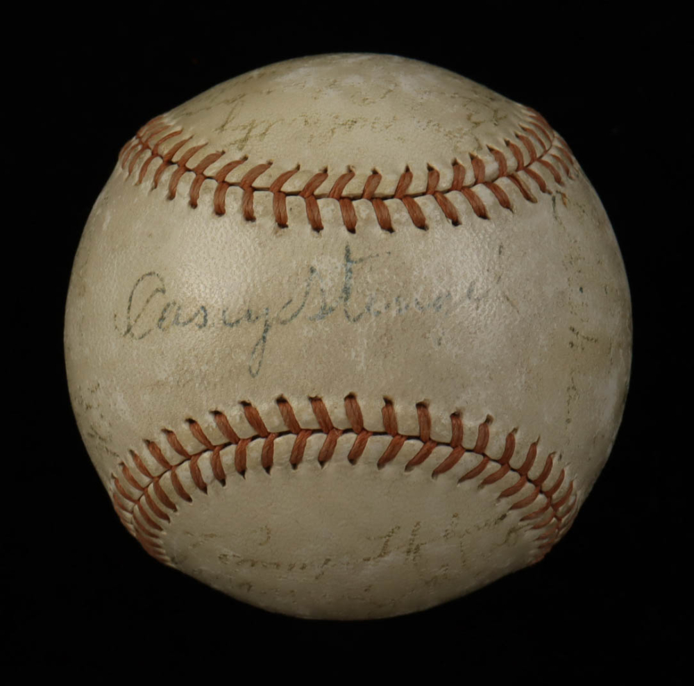 1943 Braves ONL Baseball Team-Signed by (26) with Casey Stengel, George ...