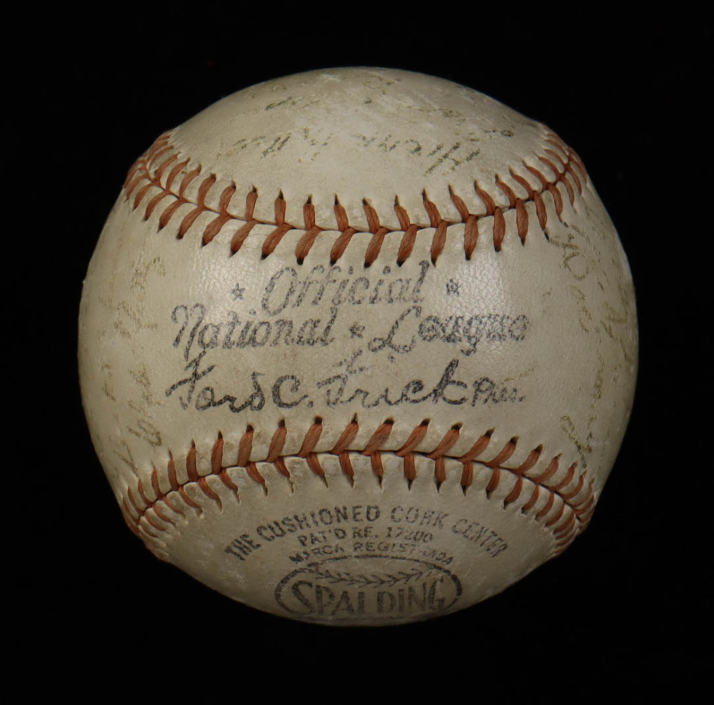 1943 Braves ONL Baseball Team-Signed by (26) with Casey Stengel, George ...
