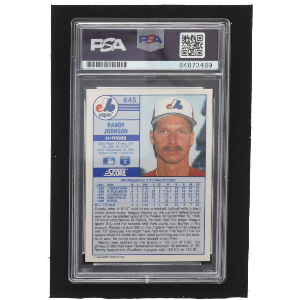 Randy Johnson Signed 1989 Score #645 RC (PSA) | Pristine Auction
