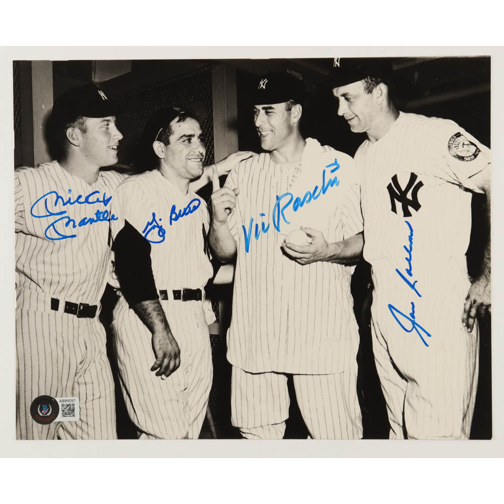 Yankees Greats 8x10 Photo Signed by (4) with Mickey Mantle, Yogi Berra ...
