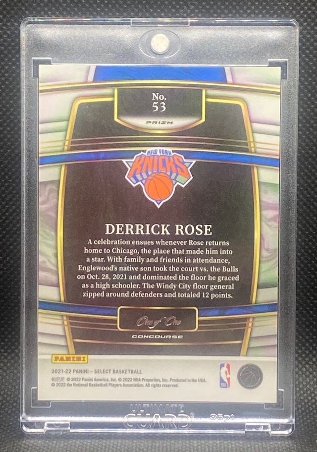 Derrick Rose 2021-22 Select Prizms Black Snake Skin Pulsar #53 #1/1 ...