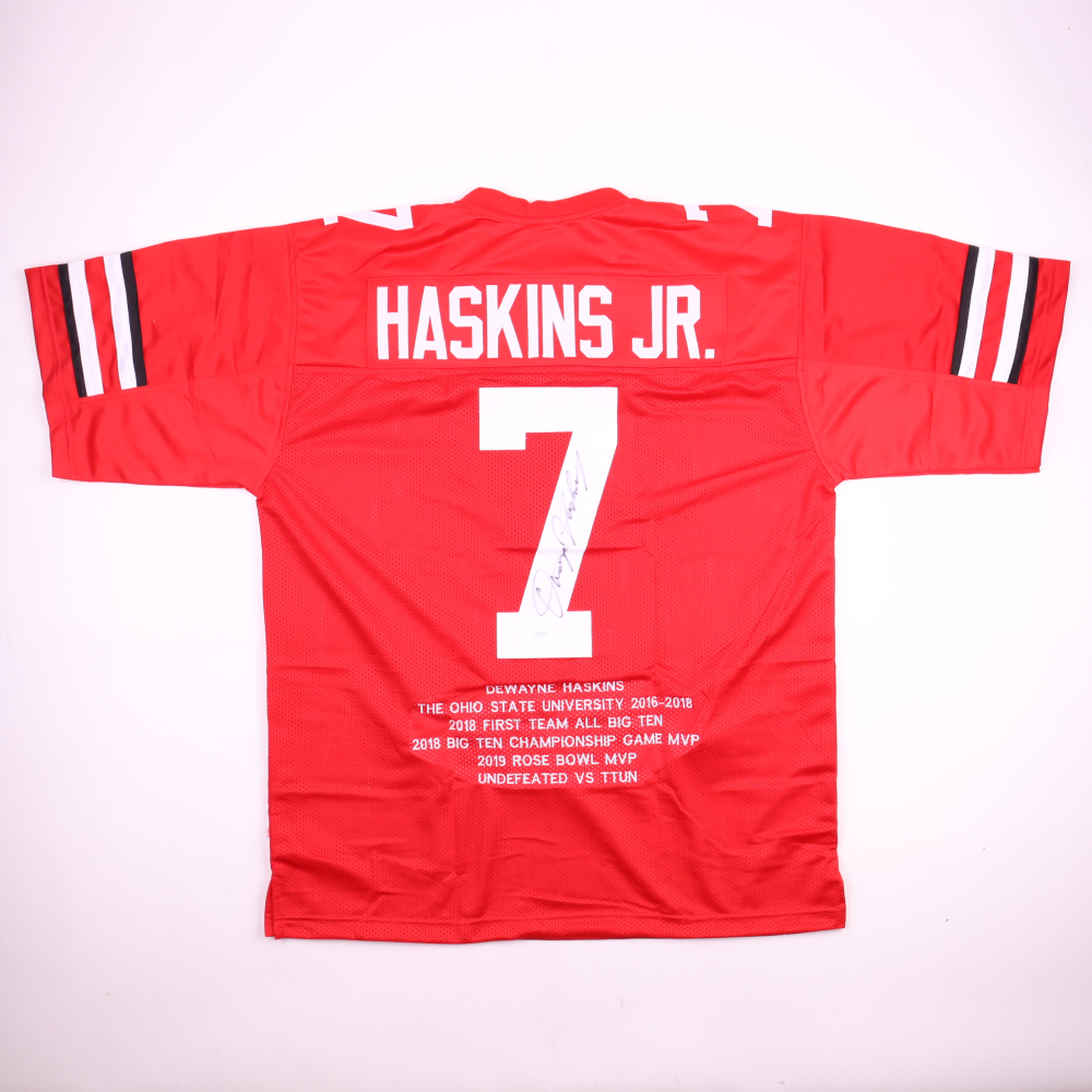Dwayne Haskins Jr. Signed Career Highlight Jersey (JSA) | Pristine Auction