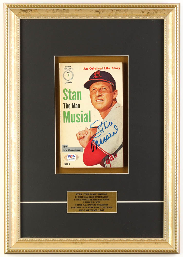 Stan Musial Signed 1960s "Stan the Man Musial" Custom Framed Book ...