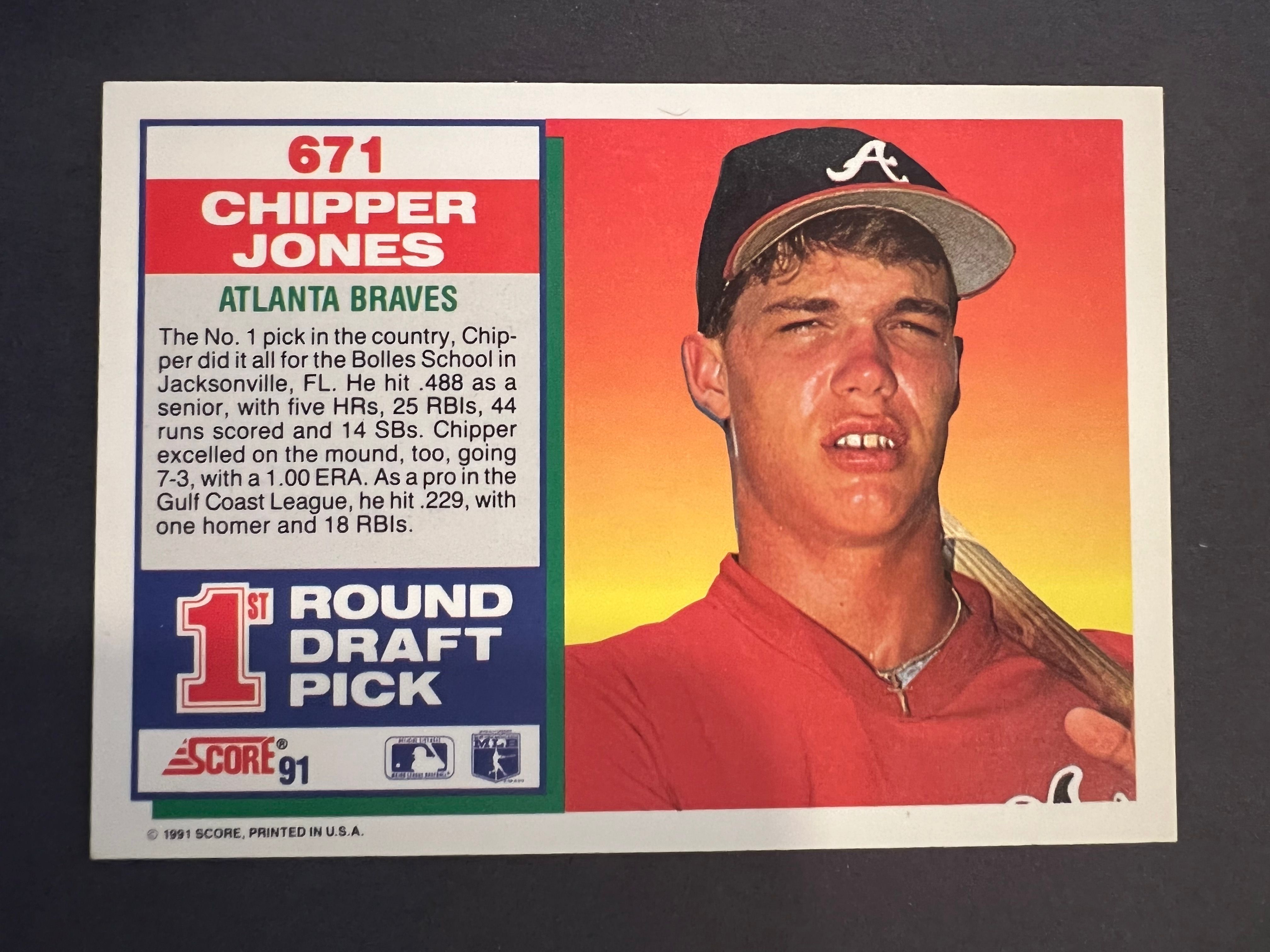 Chipper Jones 1991 Score #671 RC | Pristine Auction