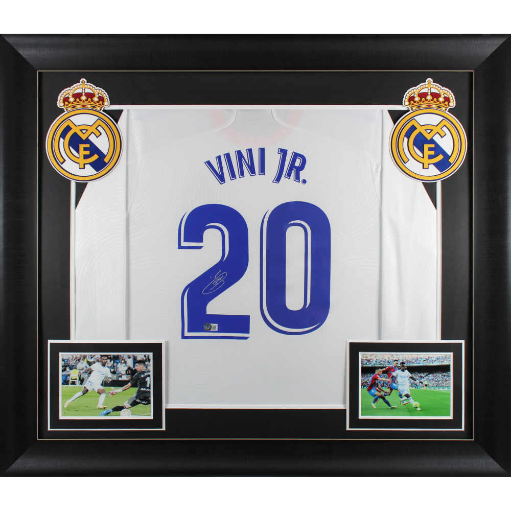 Vincius Vini Jr. Signed Custom Framed Jersey Display (Beckett ...