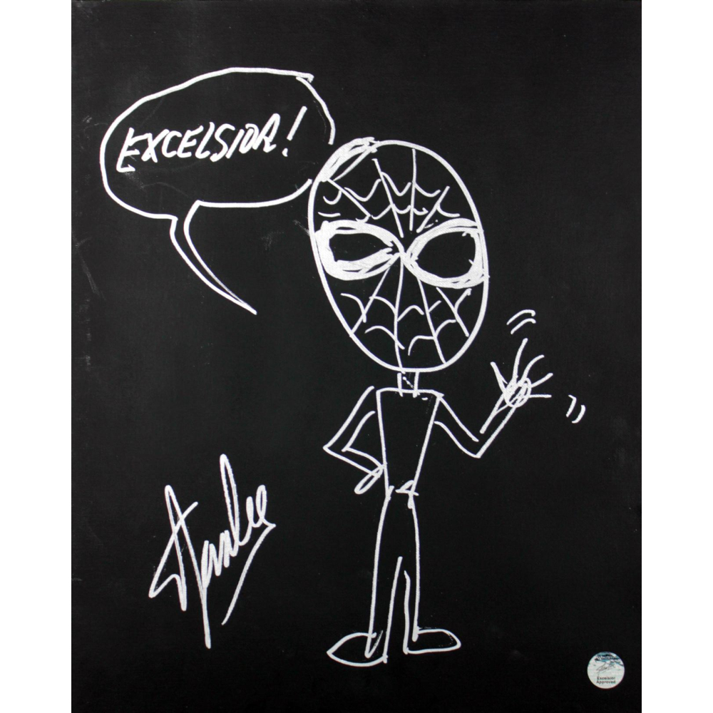 Stan Lee Signed "Spider-Man" 16x20 Sketch On Canvas (PSA LOA & Lee ...
