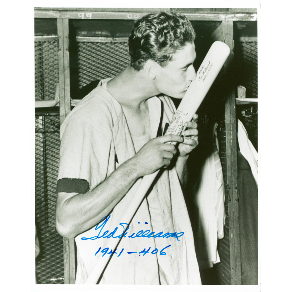 Ted Williams Signed 11x14 Photo Inscribed "1941 - .406" (Beckett ...