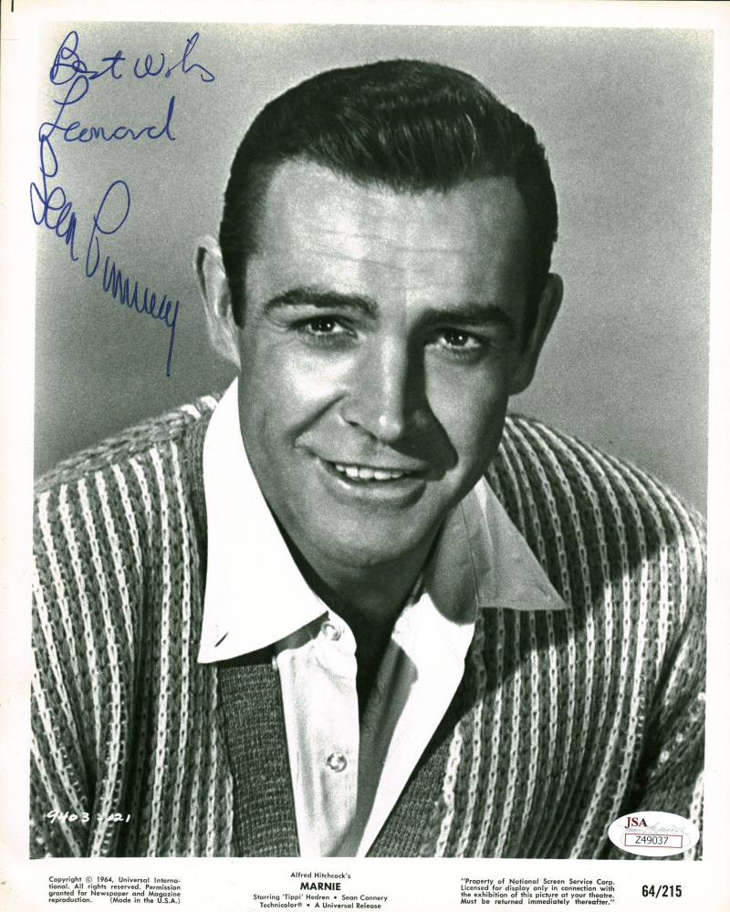 Sean Connery Signed 8x10 LE Photo Inscribed "Best Wishes" (JSA ...