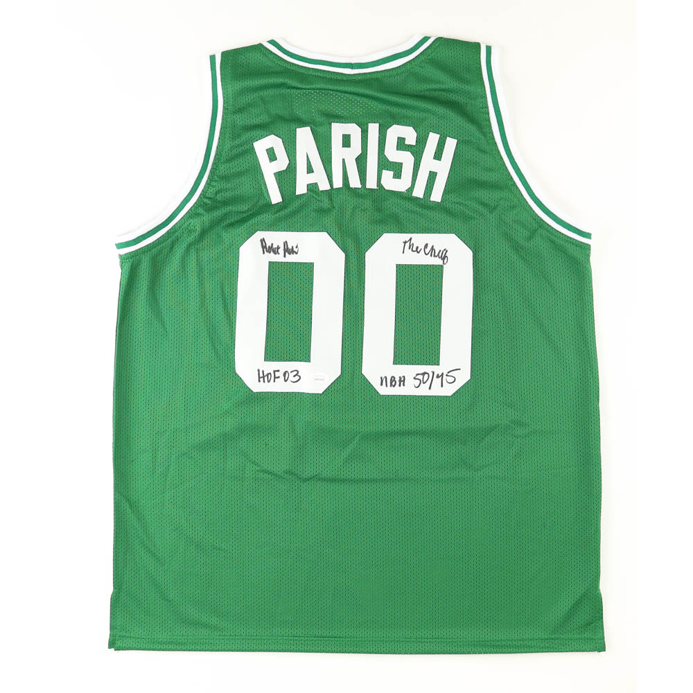Robert Parish Signed Jersey with Multiple Career Inscriptions (JSA ...