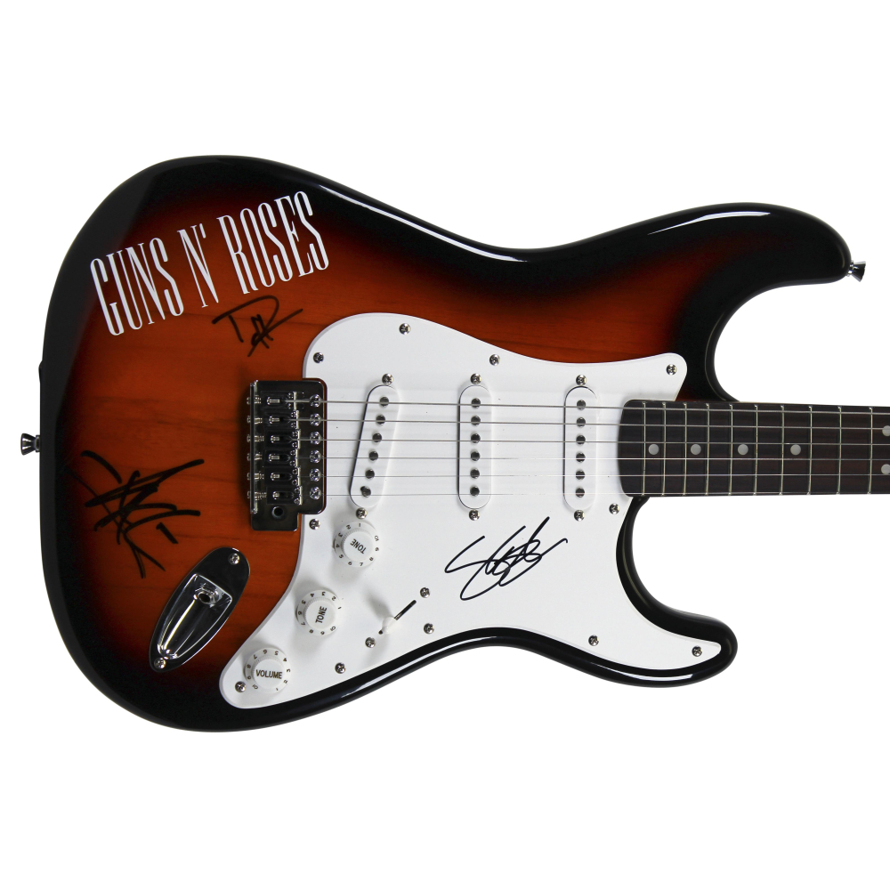 Axl Rose, Slash & Duff McKagan Signed Fender Squier Guitar (Beckett ...