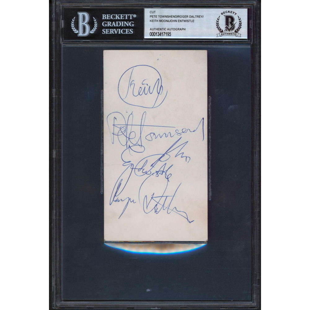 Pete Townshend, Roger Daltrey, Keith Moon & John Entwistle Signed 3x5.5 ...