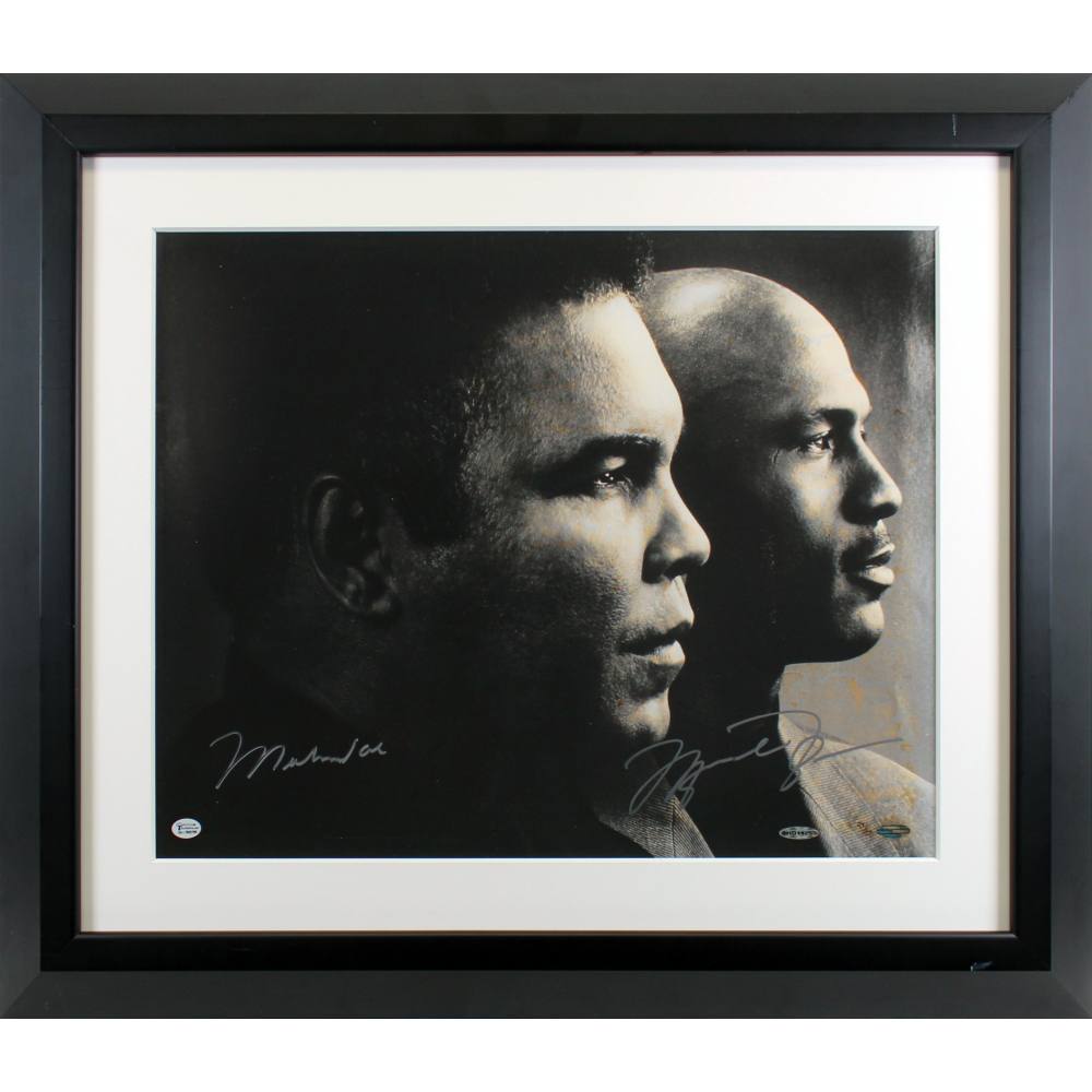 Michael Jordan & Muhammad Ali Signed 24.5x28 Custom Framed LE Photo ...