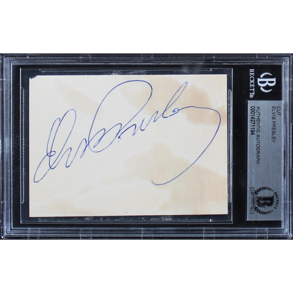 Elvis Presley Signed 2.5x3.5 Cut (BGS) | Pristine Auction