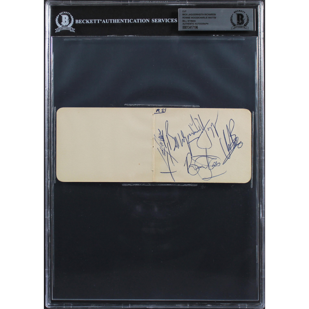 Rolling Stones 3x7.75 Cut Signed by (5) With Mick Jagger, Keith ...
