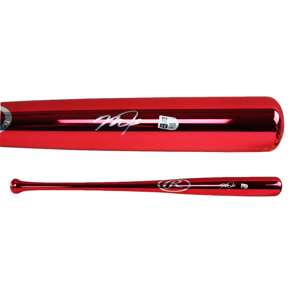 Mike Trout Signed Rawlings Red Chrome Baseball Bat (MLB) | Pristine Auction