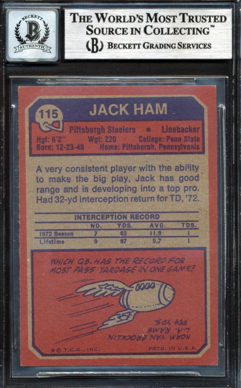 Jack Ham Signed 1973 Topps #115 RC (BGS) | Pristine Auction