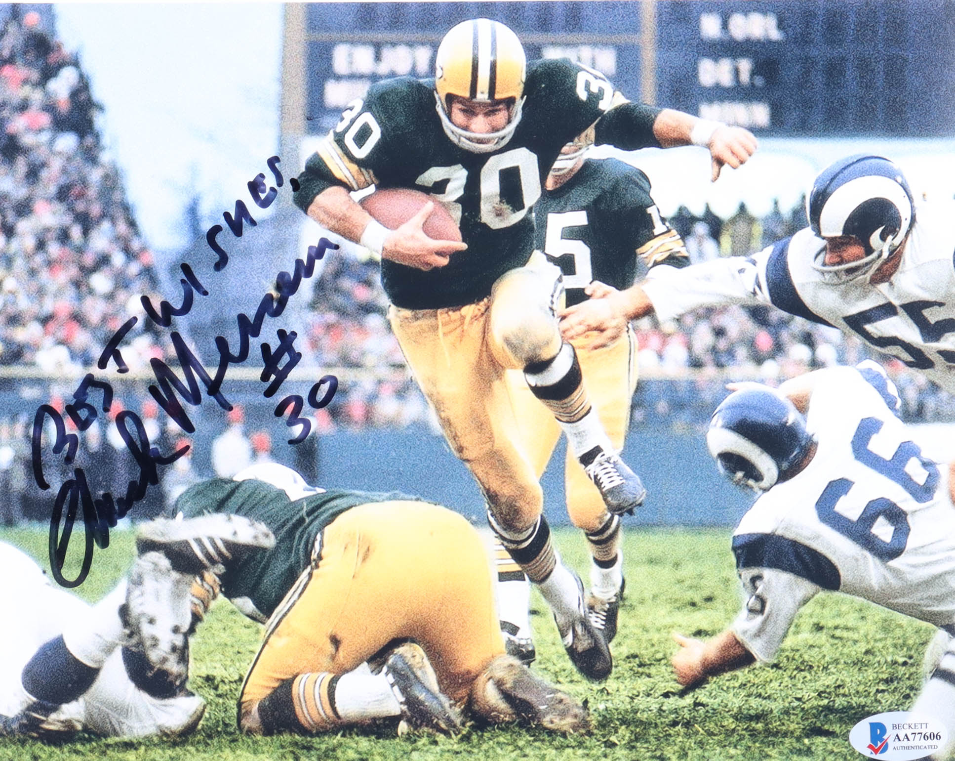 Chuck Mercein Signed Packers 8x10 Photo Inscribed "Best Wishes ...