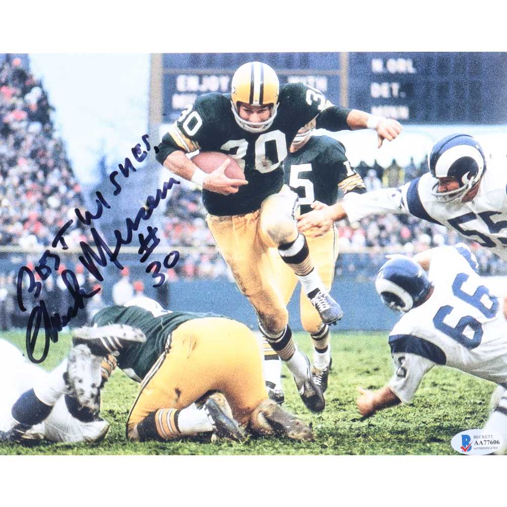 Chuck Mercein Signed Packers 8x10 Photo Inscribed "Best Wishes ...