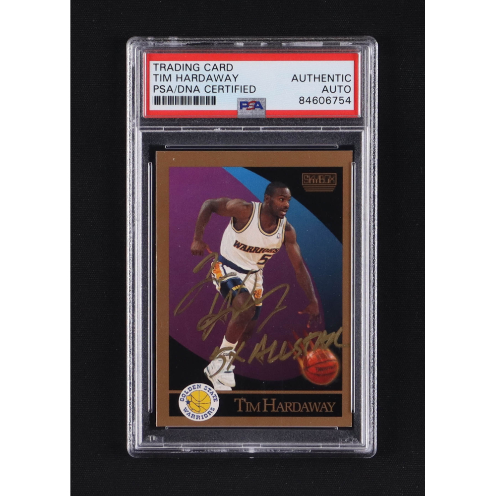 Tim Hardaway Signed 1990-91 SkyBox #95 RC Inscribed "5X All Star" (PSA ...