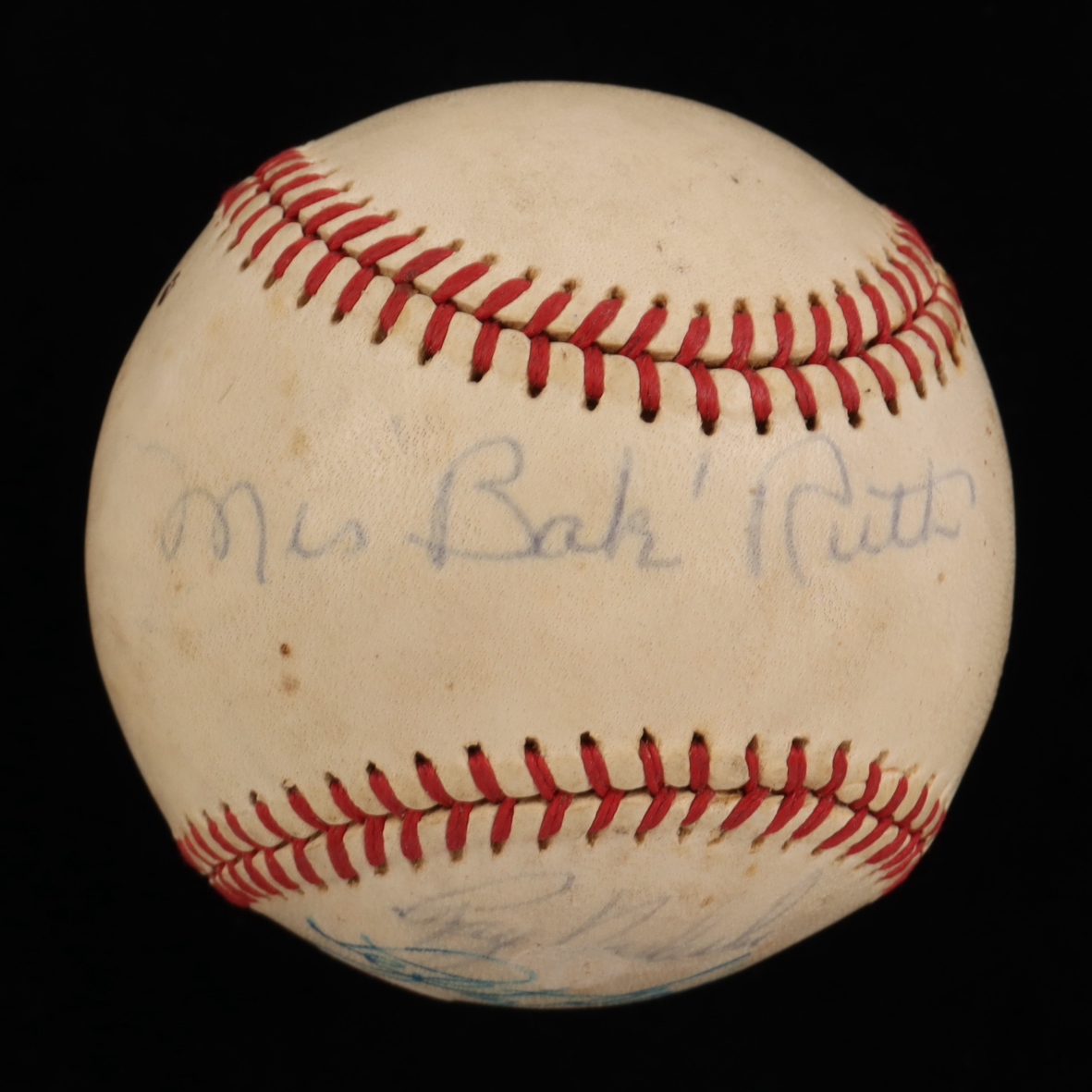 "Mrs. Babe Ruth & MLB Alumni" Babe Ruth League Basseball Signed by (4 ...