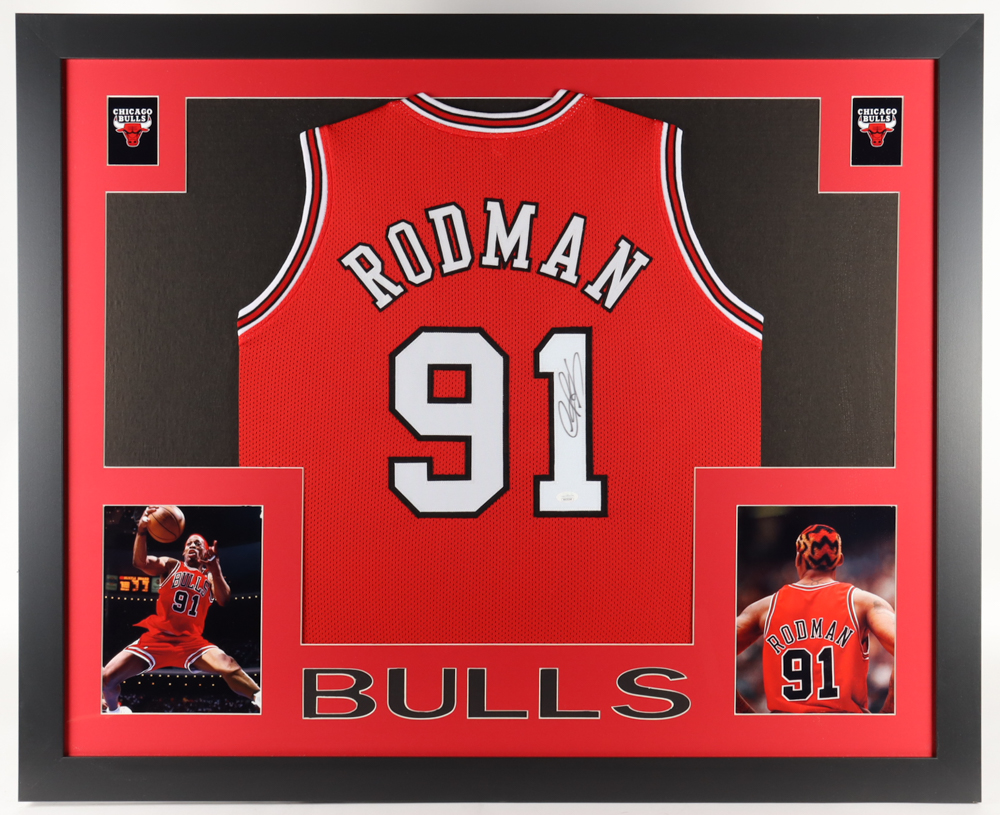 Dennis Rodman Signed Custom Framed Jersey Display (JSA) | Pristine Auction