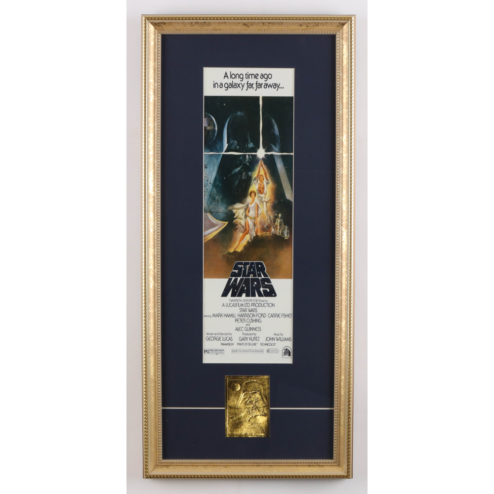 "Star Wars" Custom Framed Poster with 23KT Gold Official Movie Card ...